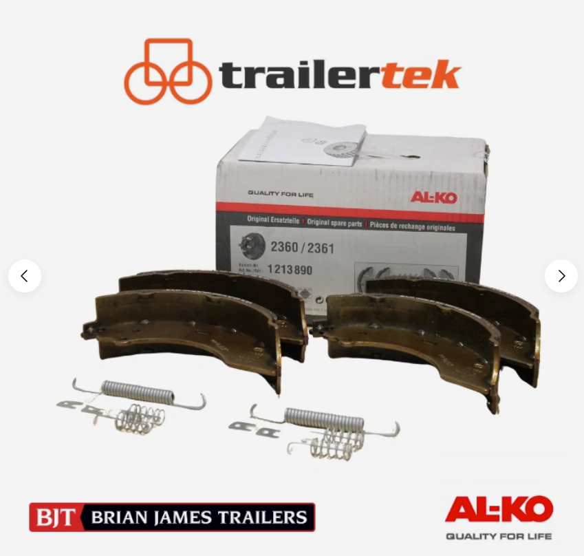 230x60 OFFICIAL ALKO Trailer Brake Shoe Set and Spring Kit for BRIAN ...